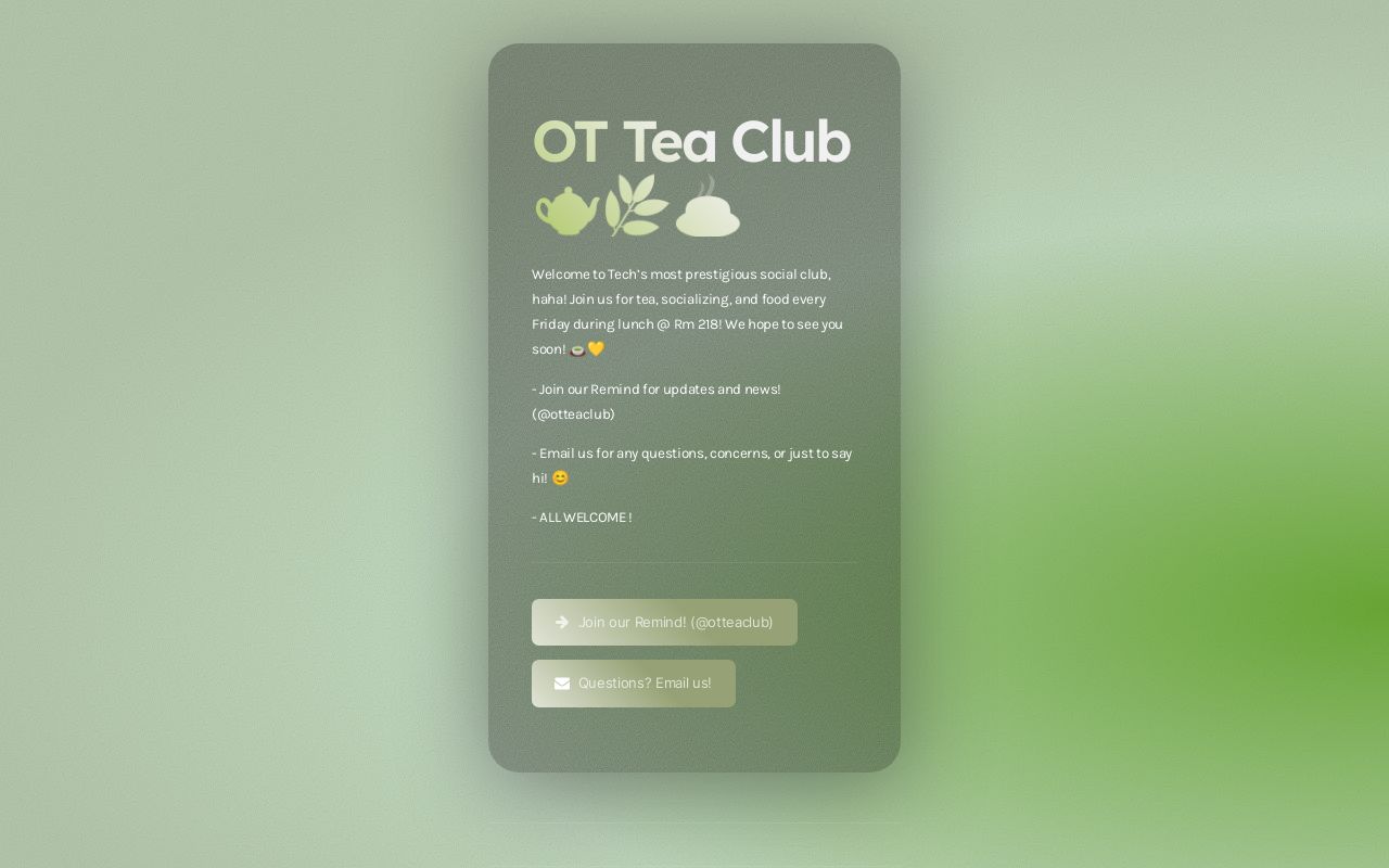 OT Tea Club